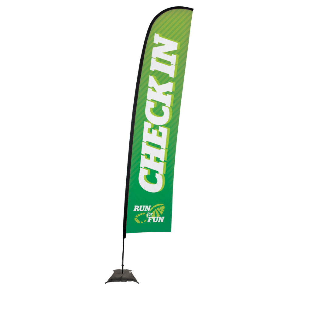 17′ Premium Blade Sail Sign, 1-Sided, Scissor Base | Exhibits ETC